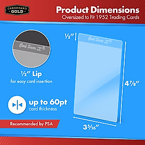 Cardboard Gold Card Saver 1 - 50 Count - Semi Rigid Card Holder, Trading Card Protectors - PSA-Approved Cardsaver for Baseball, Trading, Sports Cards - Card Sleeves, Binder, & Storage Box Compatible