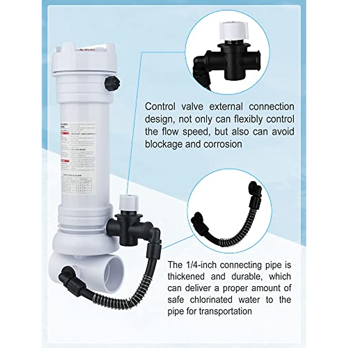 320 Pool Chlorinator Compatible with Rainbow 320 Chlorinator 171096 Automatic Inline Chlorine/Bromine Feeder, 320 Chlorinator Can Handle Up to 70000 Gallons of Water