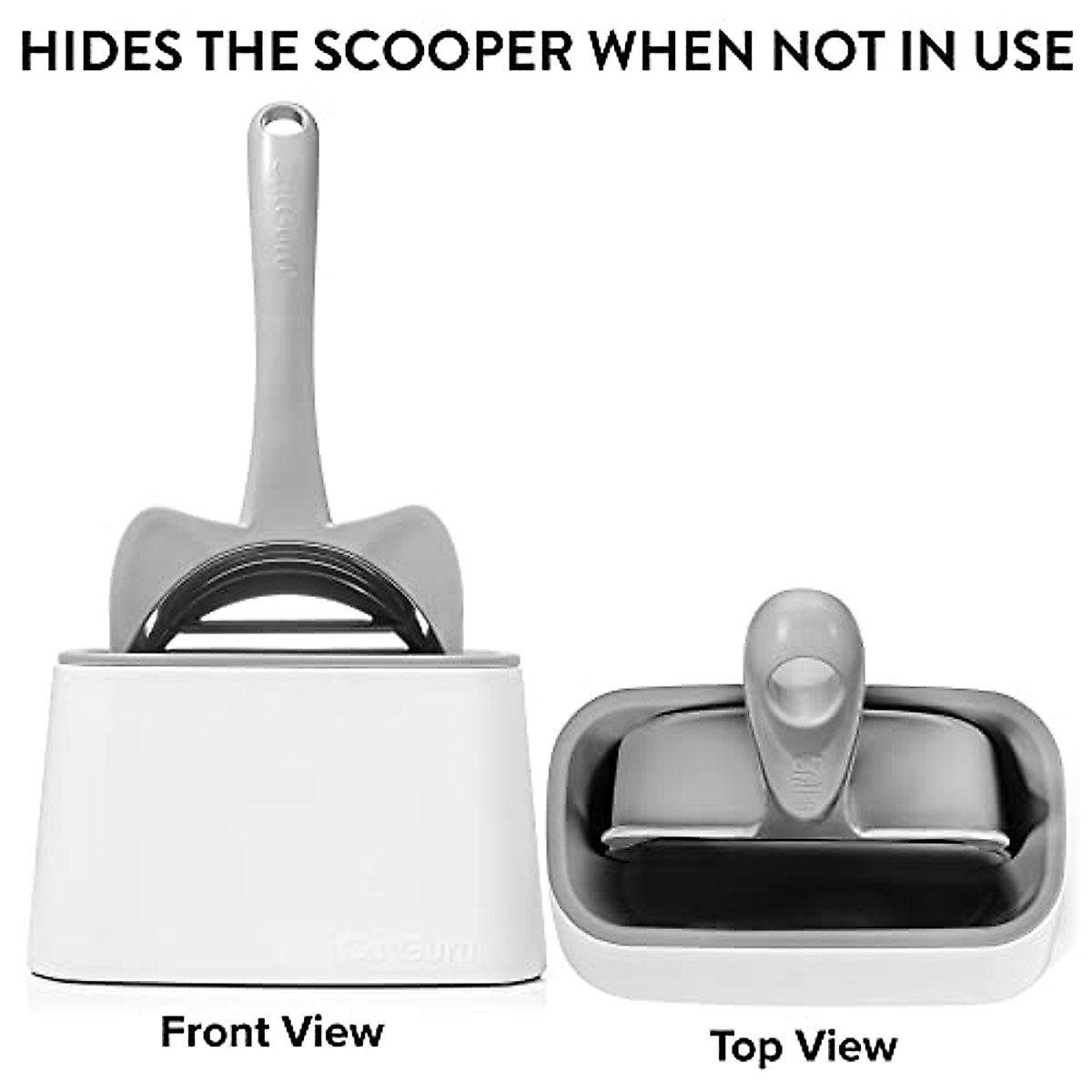 CatGuru Premium Cat Litter Scoop Holder, Scooper Caddy, Scoop Stand Pairs with Any Cat Litter Box and Fits Most Cat Litter Scoops (White)