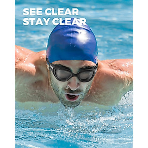 OMID Swim Goggles, Comfortable Polarized Swimming Goggles, Anti-Fog Leak Proof UV Protection Crystal Clear Vision Swim Goggles for Men Women Adult (Black Smoke)