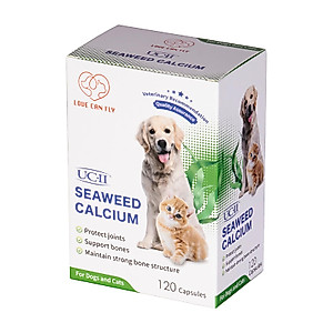 Love Can Fly Dog and Cat Joint Protection and Bone Health - Patented UC-II & Seaweed Calcium/Natural Anti-Inflammatory/Maintain Strong Bone Structure/Enhanced Nutrition - 120 Capsules