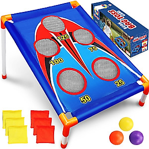 TOY Life Bean Bags Toss Game, Cornhole, Outdoor Toys for Kids Ages 4-8, Corn Hole, Cornhole Set, Sports & Outdoor Play Toys, Outside Toys for Kids Ages 4-8, Outdoor Activities for Kids, Backyard Toys