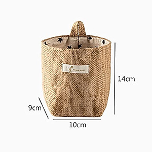 Kripyery Storage Basket, Foldable, Space-Saving Cotton and Linen Cosmetic Hanging Bag for Home Decoration, Toy Cosmetics Storage Basket, Creative Fabric Finishing Frame (2)