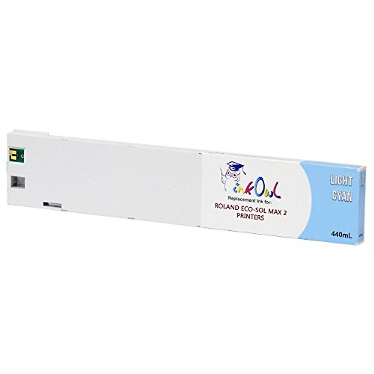InkOwl Compatible Ink Cartridge Replacement for Roland ECO-SOL MAX 2 Printers ESL4-4LC (440mL, Light Cyan) - USA-Made Ink