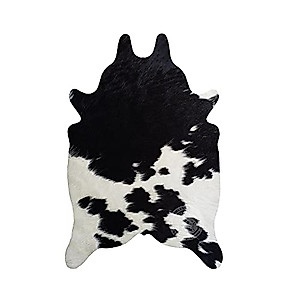 Genuine Mini Cowhide Rug Black and White 24 x 35 inches 90 x 60 cm