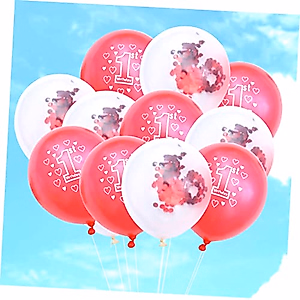Abaodam 10pcs 1st Birthday Latex Balloon Number 1 Balloon One Party Balloons Bouquet Balloons for Kids Wreath Decor Baby 1 Month Balloon One Birthday Balloons Happy Birthday Child Filling