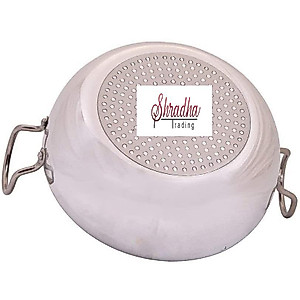 Shradha Trading Aluminium Kadai, Aluminum Indian Kadai,Indian Kadai, Cookware pan, Indian Stir Pan, Frying Pan, Size-12, Thickness 4 mm
