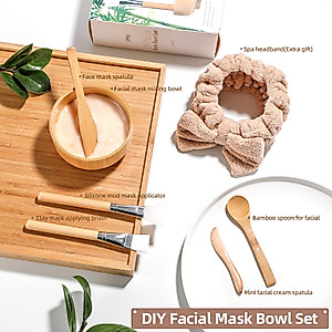 JPNK New Facial Mask Bowl Set, New DIY 6Pack DIY Clay Mask Mixing Kit (Brown)