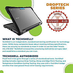 Gumdrop DropTech Case Fits Acer Chromebook Spin 511/R753T (2-in-1). Designed for K-12 Students, Teachers and Classrooms-Drop Tested, Rugged, Shockproof Bumpers for Reliable Device Protection – Black