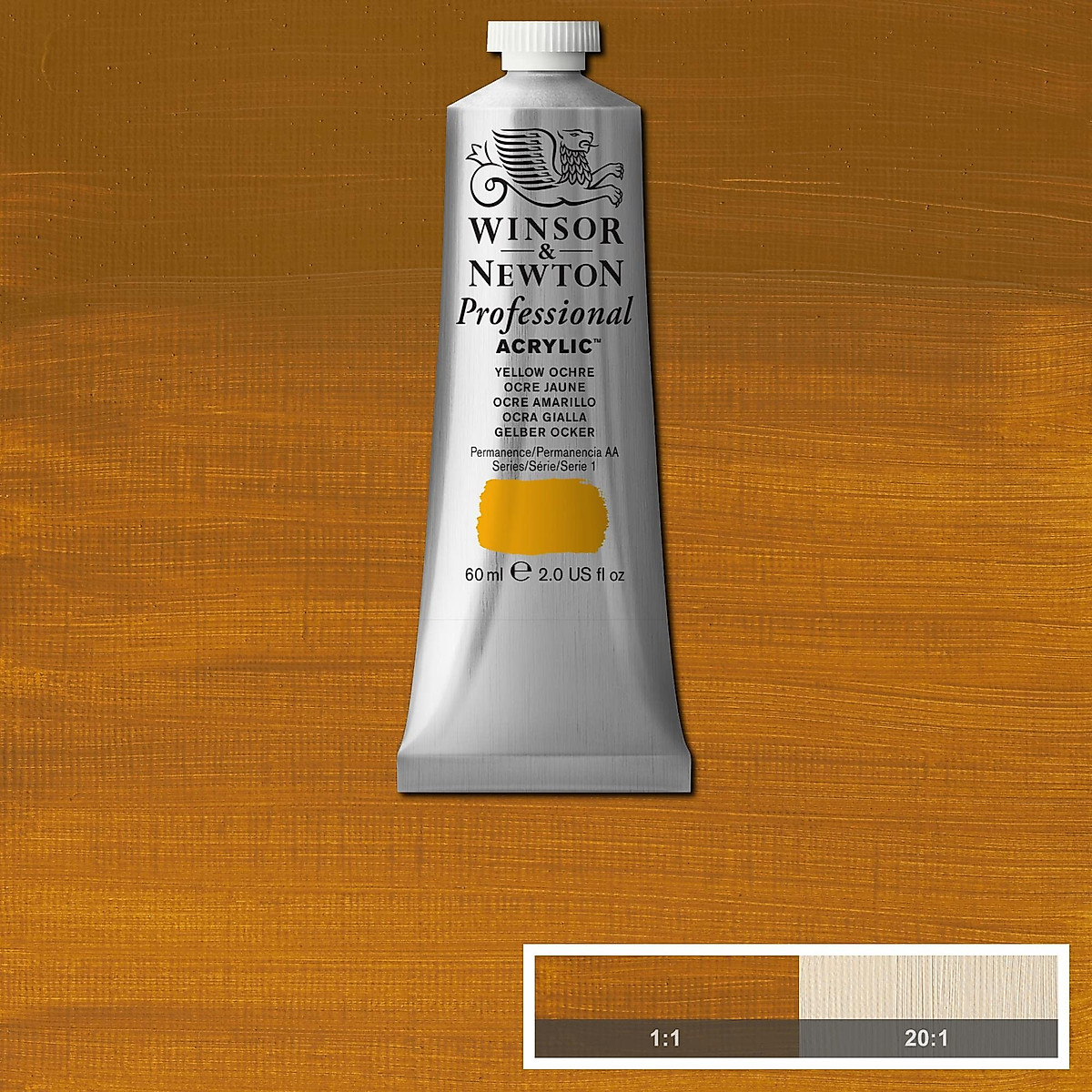 Winsor & Newton Professional Acrylic Paint, 60ml (2-oz) Tube, Yellow Ochre