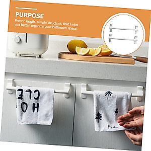 TINEASUR 2 Pcs Door Hook Wall Mounted Towel Racks Bathroom Towel Bars Kitchen Towel Holder Black Towels Over Door Towel Mounted Towel Holder Bar Cabinet Bath Towel Bars White Abs