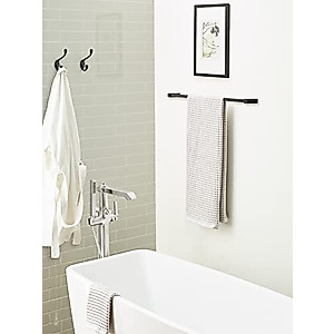 Amerock H55451MB | Noble Double Prong Decorative Wall Hook | Matte Black Hook for Coats, Hats, Backpacks, Bags | Hooks for Bathroom, Bedroom, Closet, Entryway, Laundry Room, Office