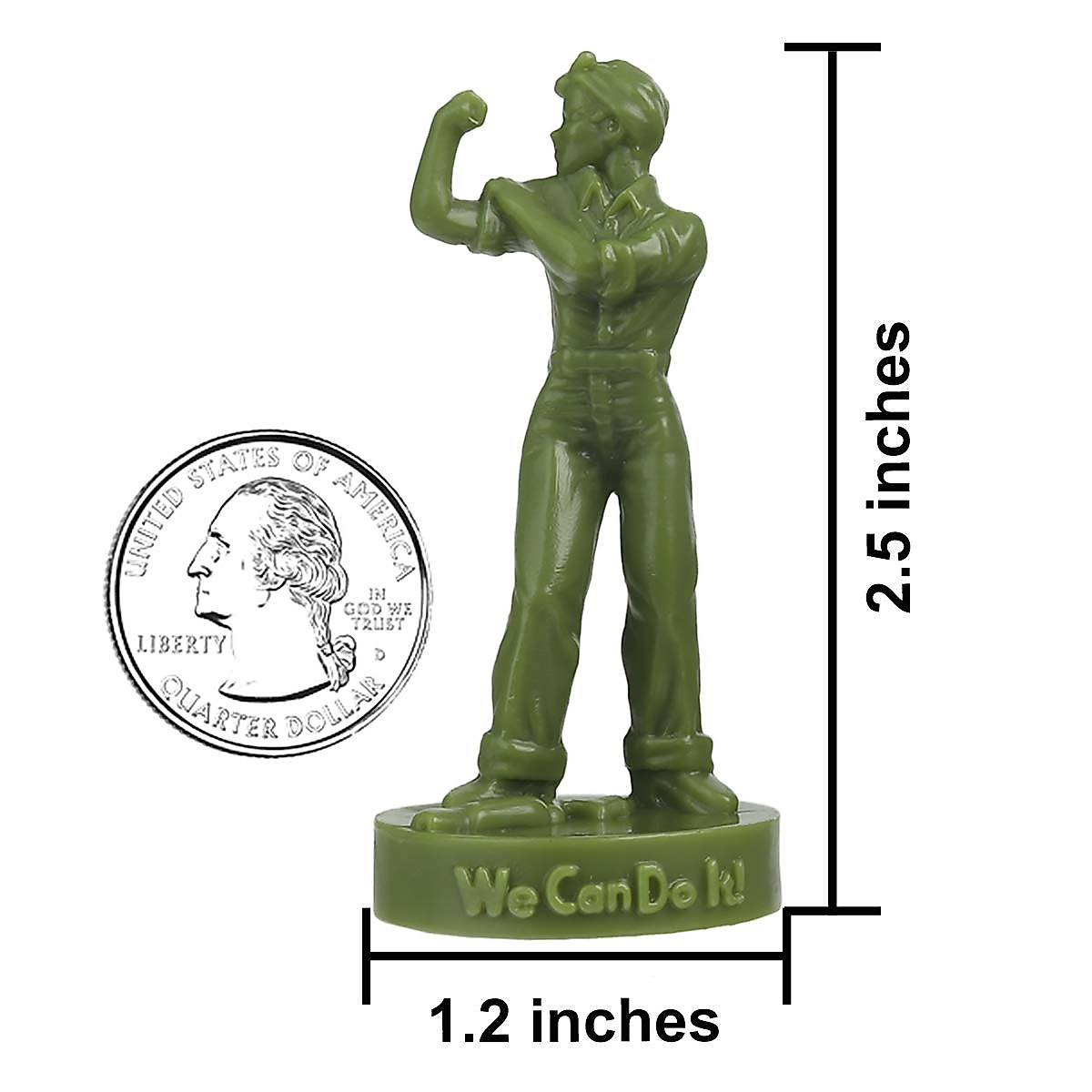 BMC Rosie The Riveter Plastic Figures - 12pc Tan OD Green Gray & Pink - USA Made