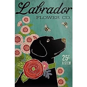 Labrador Flower Wood Plaque Home Decor Wall Art Wood Hanging Sign For Home Garden Shop Farm Market Wall Decor Wooden Sign 8x12 Inch
