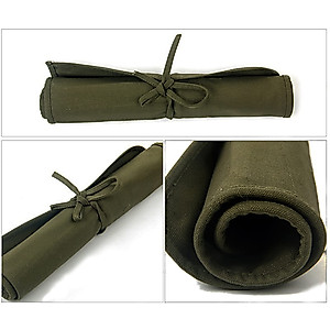 22 Slots Canvas Pencil Roll Wrap Roll Up Pencil Case Large Capacity Art Paint Brush Holder Coloring Pencil Organizer Bag Pen Curtain for Artist Painter Beginner Student Sketch