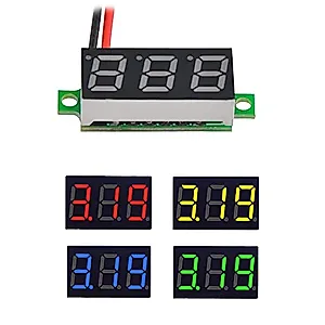 Sumklin Mini DC Voltmeter 2-Wire DC 2.5-30V Voltage Tester 8PCS 0.28 inch LED Panel 4 Colors Combined