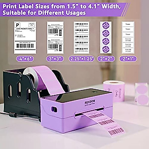 REKDOM Bluetooth Label Printer Wireless Thermal Printer for Shipping Packages, Compatible with iPhone, Android and Windows, Support Amazon, Ebay, Etsy, USPS, Shopify and etc.
