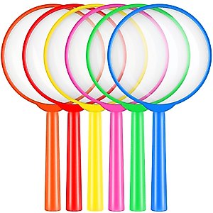 48 Pcs Kids Magnifying Glasses 5 Inch Mini Plastic Magnifying Glasses Colorful Hand Lens Magnifier for Children Science Class Favor Classroom Outdoor Observation Supplies Party Decorations, 6 Colors