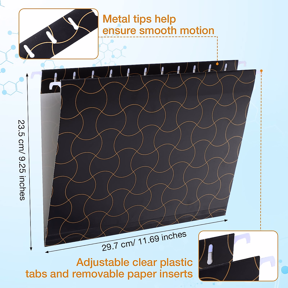 Supervitae 30 Pcs Hanging File Folders for Filing Cabinet Letter Size File Folders Geometric Aesthetic Marble File Cabinet Organizer Decorative File Folders for Office Classroom Supplies, 6 Styles