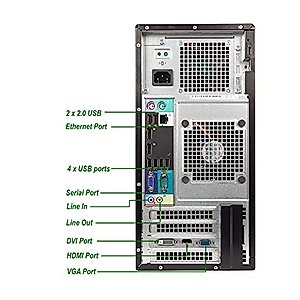 Dell Optiplex Desktop Computer Tower PC, Intel Core i5 3.10GHz, 16GB RAM, 128GB SSD + 500GB HDD, Windows 10, Nvidia GT730 Graphics Card, BTO Keyboard & Mouse, HDMI, BTO Wi-Fi (Renewed)