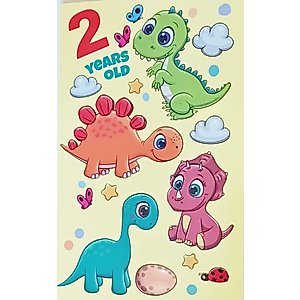Greeting Card Being Two Is Going To Be So Much Fun For You - Happy 2nd Birthday with Dinosaurs