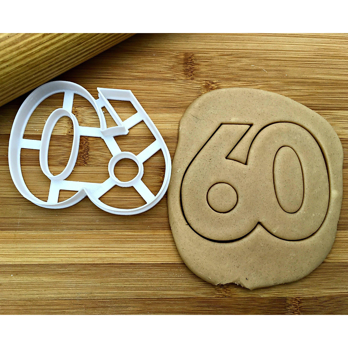 Sweet Prints Inc Number 60 Cookie Cutter - Dishwasher Safe (3.5" tall)