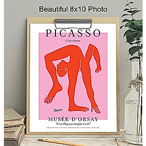 Pablo Picasso Wall Art - Pablo Picasso Poster - Pablo Picasso Prints - Gallery Wall Art - Museum Poster - Mid-Century Modern Decor - Abstract Art - Minimalist Wall Decor - Art Gifts for Women - 8x10