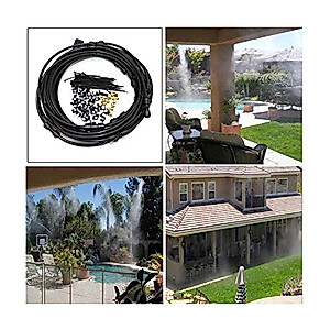Bacdfesfed Misting Cooling System, Brass Mist Nozzles, Outdoor Patio Mist System, with 51ft Misting Tube for Patio Garden Greenhouse