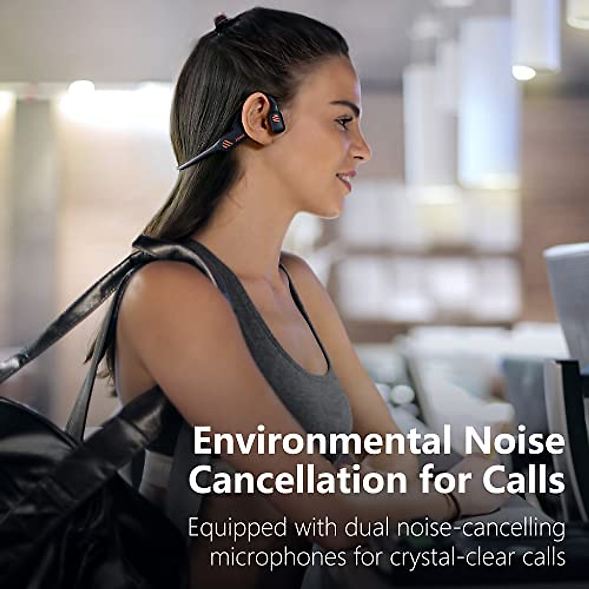 klatre Open Ear Bone Conduction Headphones Wireless Bluetooth 【2023 Version】 for Running/Cycling with Sweat Resistant&Waterproof, Sports Headset Outdoors with ENC Dual Mics for Clear Calls-Sunrise