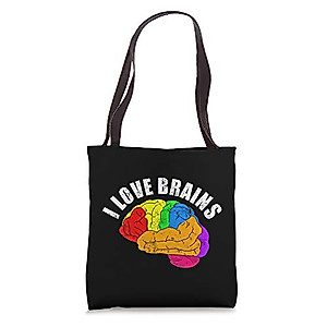 I Love Brains Colorful Funny Neuro Doctor Neurologist Gift Tote Bag
