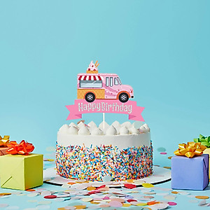 Ice Cream Truck Happy Birthday Cake Topper, Ice Cream Truck Cake Decor, Summer Birthday Party Supplies, Summer Ice Cream Themed Party Decoration