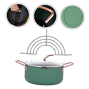 Angoily 1 Set Non Stick Food Supplement Pan Korean Pots for Cooking Food Pans with Lids Cooking Noodles Pot Shabu Shabu Pot Steel Stock Pot Non-stick Stockpot Food Cooking Pot