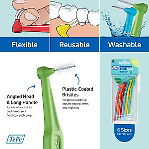 TEPE Interdental Brush Angle, Angled Dental Brush for Teeth Cleaning, Multi Pack