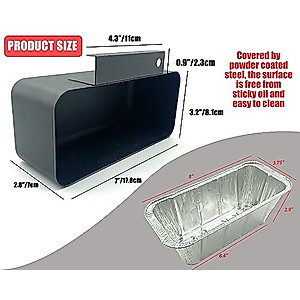 Meatender Replacement Grease Cup/Drip Catcher Pan for Blackstone Griddles 17'' 22'' 28'' 30'' 36'' and A Dosen of Disposable Aluminum Foil Liners Tray (Short Hook)