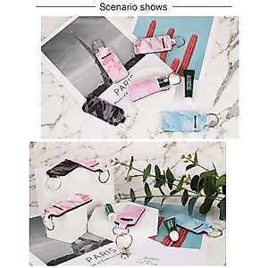 Chapstick Holder Lip balm Holder Lipstick Sleeve Pouch Lip Gloss Holder With Hook 3 Pcs Marble Stocking Stuffers Gift for Women (3pcs)