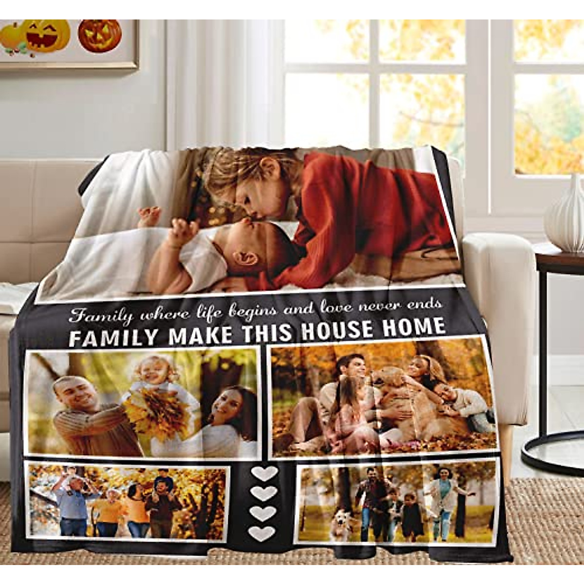 Juantao Custom Blanket with Photo Personalized Picture Throw Blanket Customized Memorable Mothers Fathers Day Birthday Anniversary Christmas Valentine Gifts for Family Friend Couples Women Men