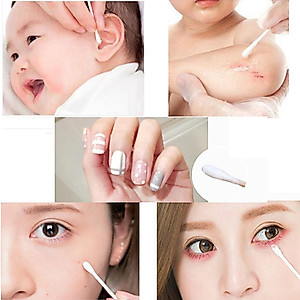 Wooden Stick Cotton Swabs(200CTx2) - Double Tipped with Cotton Heads- Sturdy Handle - Multipurpose(400pcs)