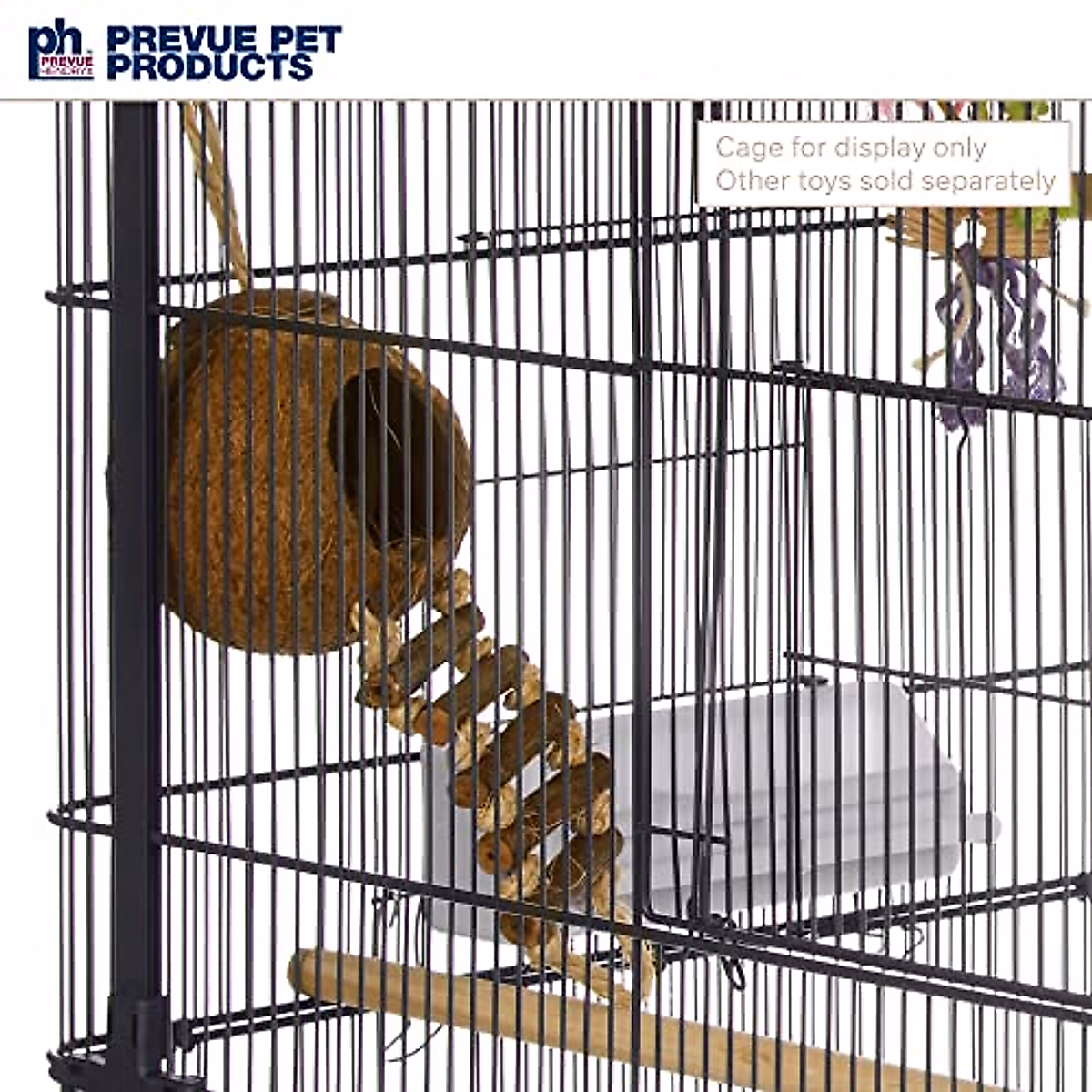 Prevue Hendryx 62801 Naturals Coco Hideaway with Ladder Bird Toy,1 Count (Pack of 1)