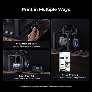 Creality Official 3D Printer Ender-5 S1 250mm/s High-Speed 3D Printers with 300 High-Temp Nozzle Direct Drive Extruder, CR Touch Auto Leveling, Stable Cube Frame High Precision,8.66X8.66X11.02 inch