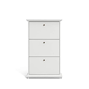 Tvilum Sonoma 3 Drawer Shoe Cabinet, White