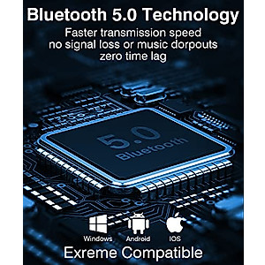 [Newest]Bluetooth Earpiece,Hopene Cell Phone Earpiece Compatible with iphone Android Samsung Device,Long Battery Life,180°Rotation Fits Both Ear,10H HD Talktime,Wireless Headset for Driving Business