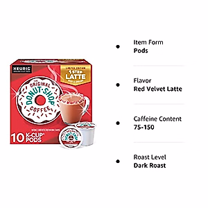 The Original Donut Shop One-Step Red Velvet Latte, Keurig Single Serve K-Cup Pods, 10 Count