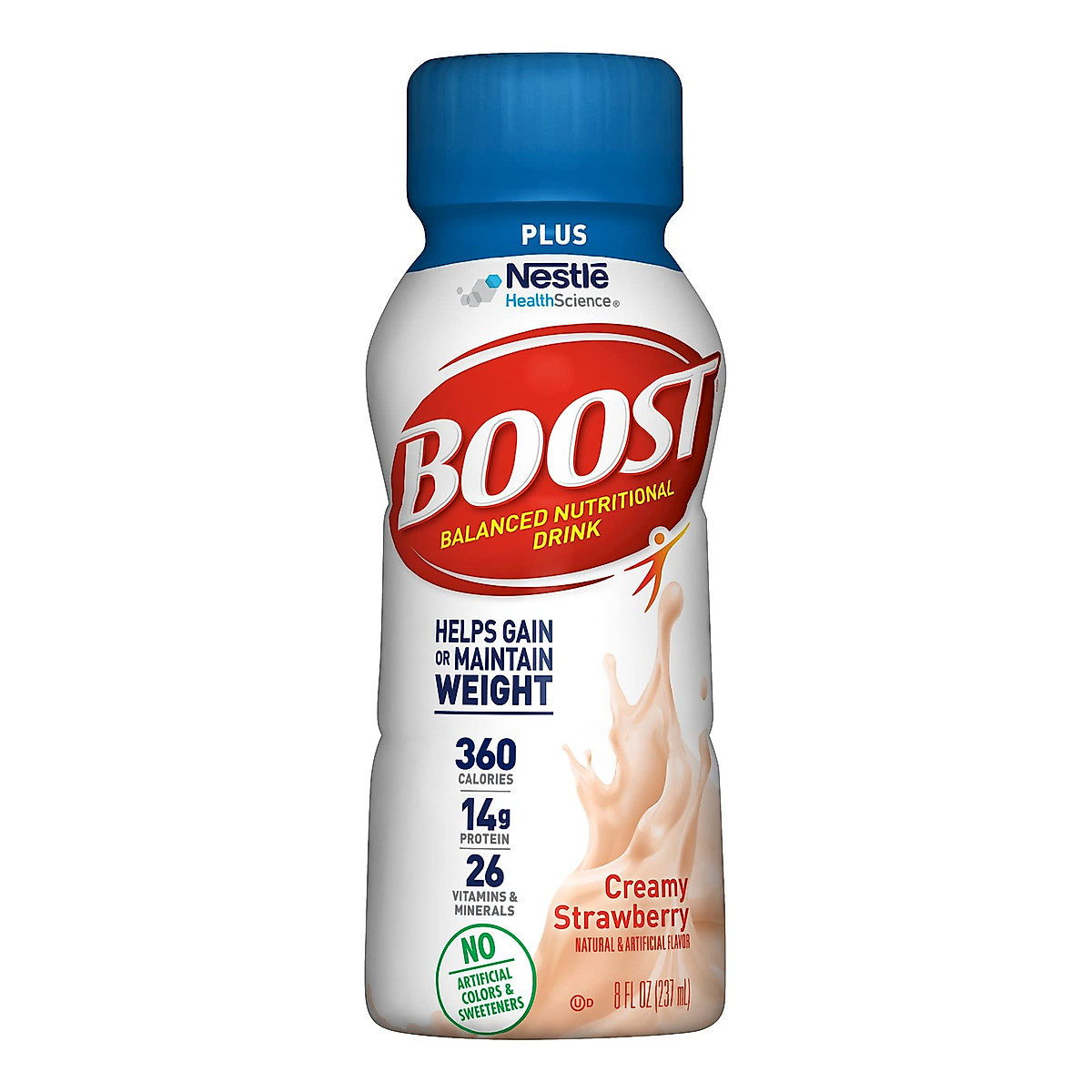 BOOST Plus Nutritional Drink, Creamy Strawberry, 8 Fl Oz (Pack of 24)