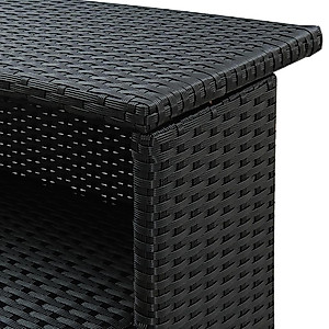 Ottjakin Stylish Outdoor Bar Table Set - Furniture for Entertaining Poly Rattan Black Bar Table Design - for Backyard Garden and More-Black