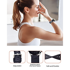 Galaxy Watch Band Charms (20mm Band Included) Compatible with Samsung Galaxy Watch 4 40mm 44mm, Bling Watch Band Charm Decorative Ring Loops with Engraved Sunflower Silicone Band, Black