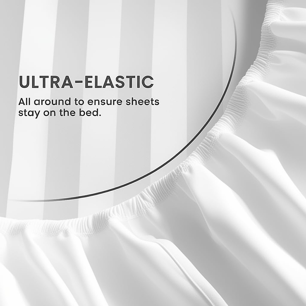 Cotton Full Size Sheets, 4 Piece Sheet Set, Deep Pocket up to 16", Sheet & Pillowcase Set, Deep Pocket Hotel Bed Sheets, Breathable & Cooling, Soft, Comfy and Quality Sheets (Striped,Grey,Full)