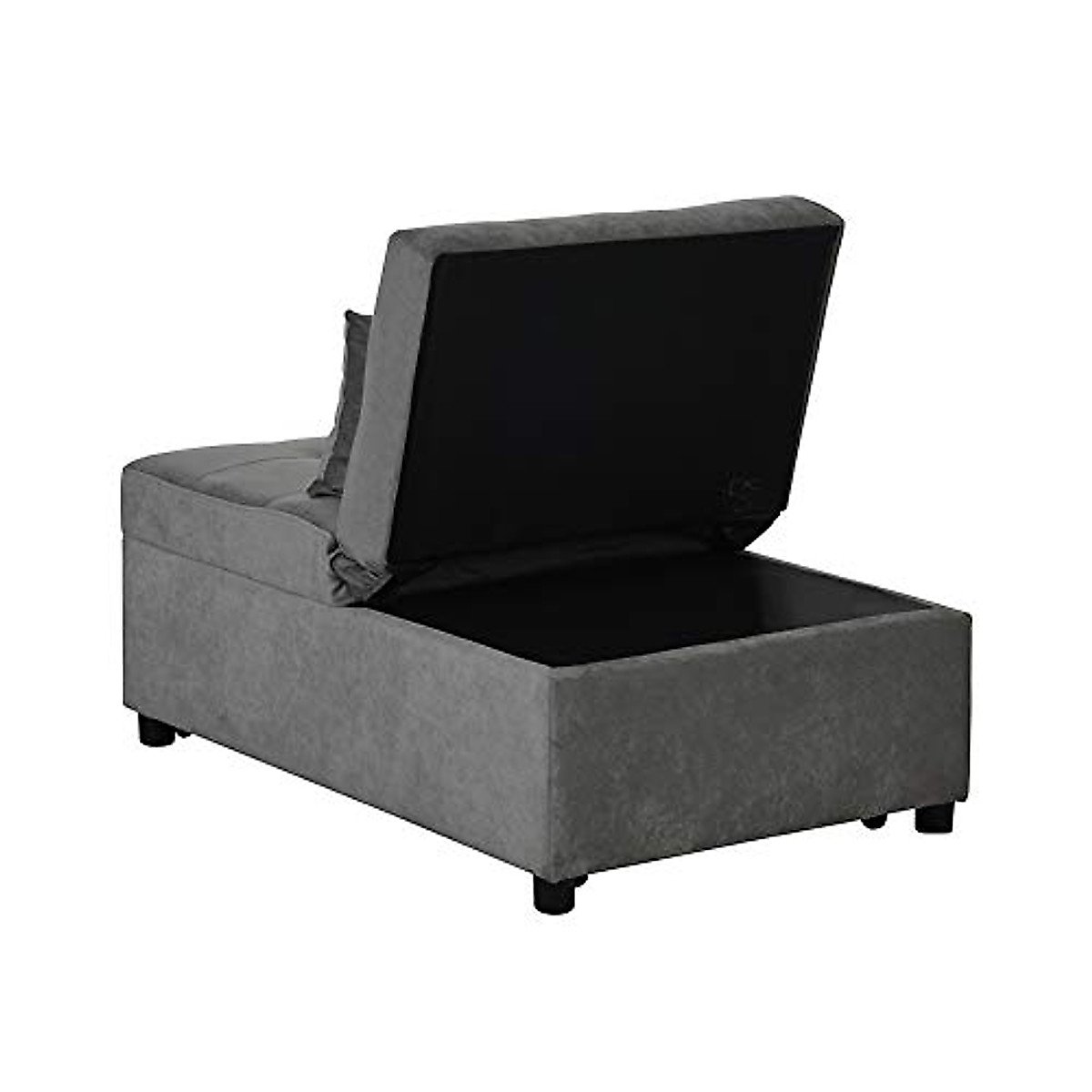 LTT Futon Couch, Folding Sofa Bed, Folding Sofa Bed with Storage Adjustable Backrest Lounger Convertible Couch for Living Room（Gray）