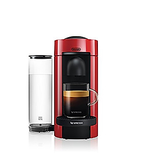 Nespresso VertuoPlus Coffee and Espresso Machine by De'Longhi with Aeroccino Milk Frother,Cherry Red