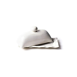 Coton Colors Signature White Ruffle Butter Dish