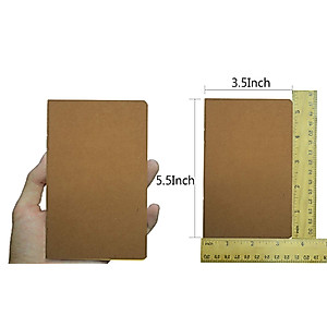 12 Pcs 5.5 Inch x 3.5 Inch Brown Cover Pocket Notebook 32 Sheets (64 Pages) Blank Pages 70 Gsm Paper (Brown, Blank)